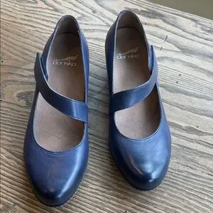 Dankso | Shoes | New Dansko Lanie Blue Burnished Leather Mary Jane ...